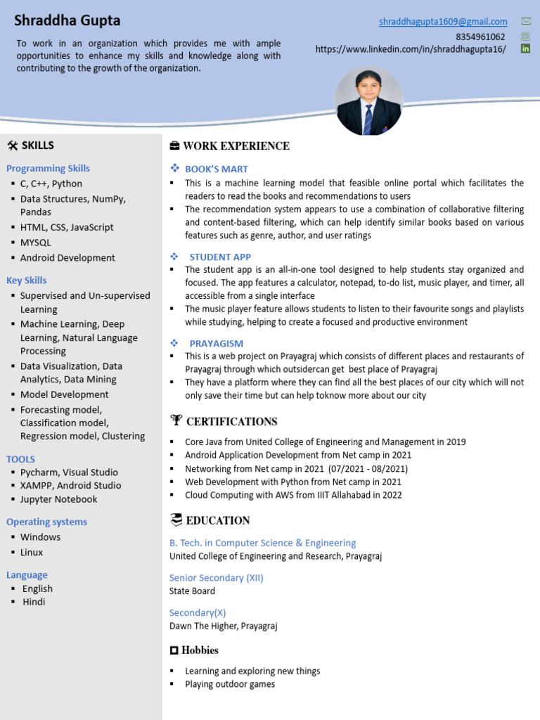 Shradha Resume | Download Free PDF | Application Software | Android (Operating System)