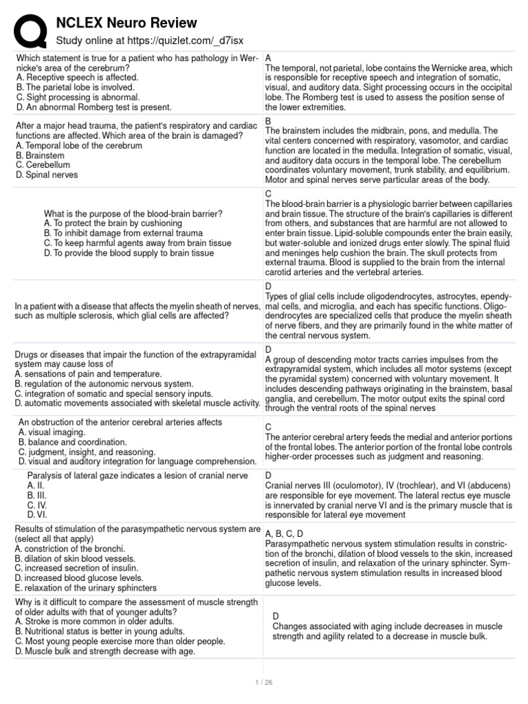 NCLEX Neuro Review Guide | PDF | Brain Tumor | Human Brain