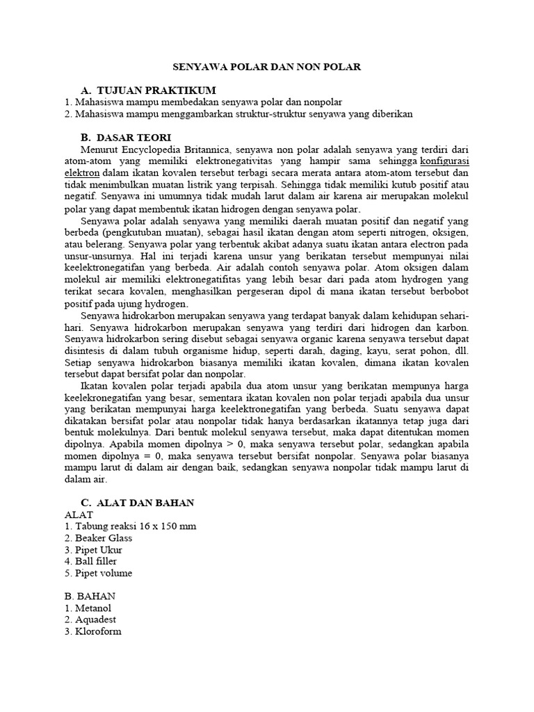 Senyawa Polar Dan Non Polar | PDF