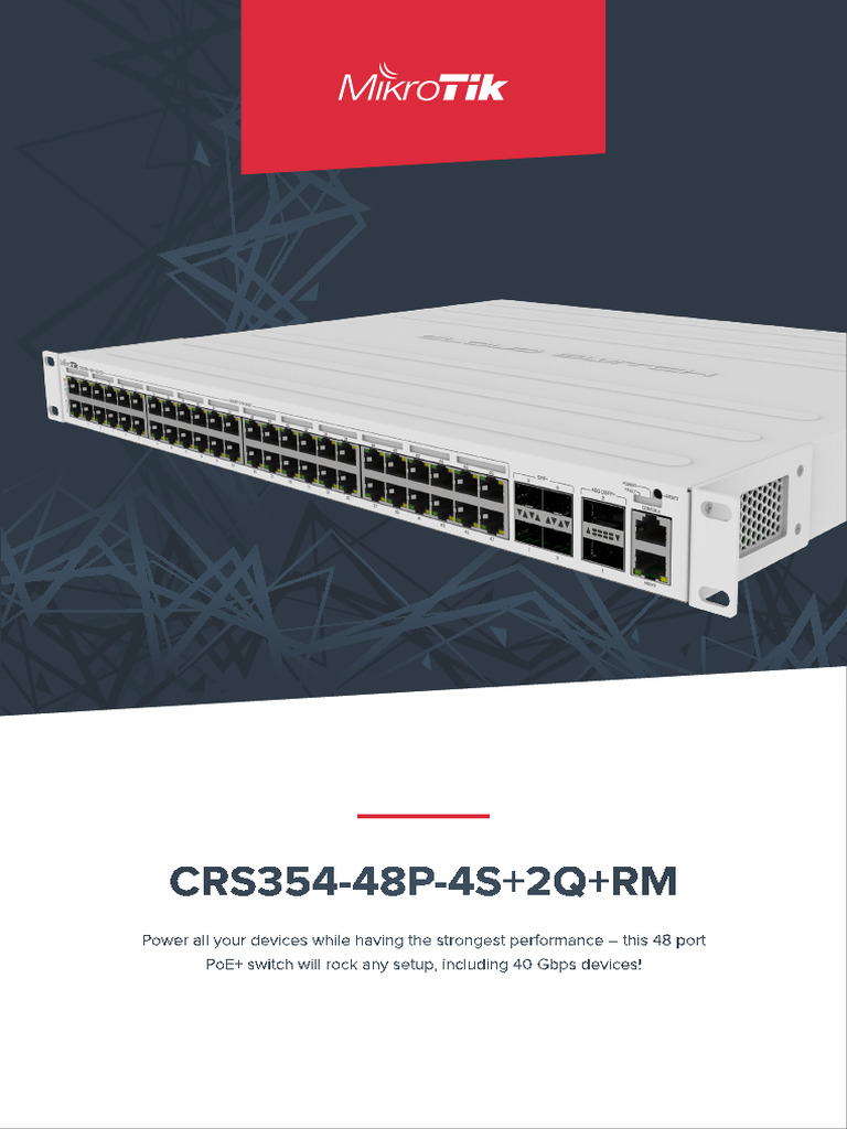 CRS354 48P 4Splus2QplusRM - 200230 | PDF | Network Switch ...