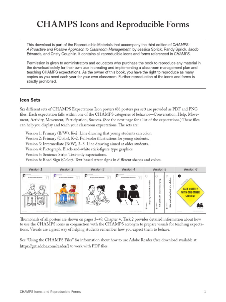 CHAMPS Icons and Reproducible Forms | PDF | Icon (Computing)