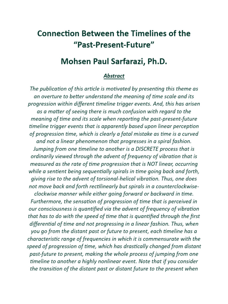 Connection Between The Timelines of The | PDF