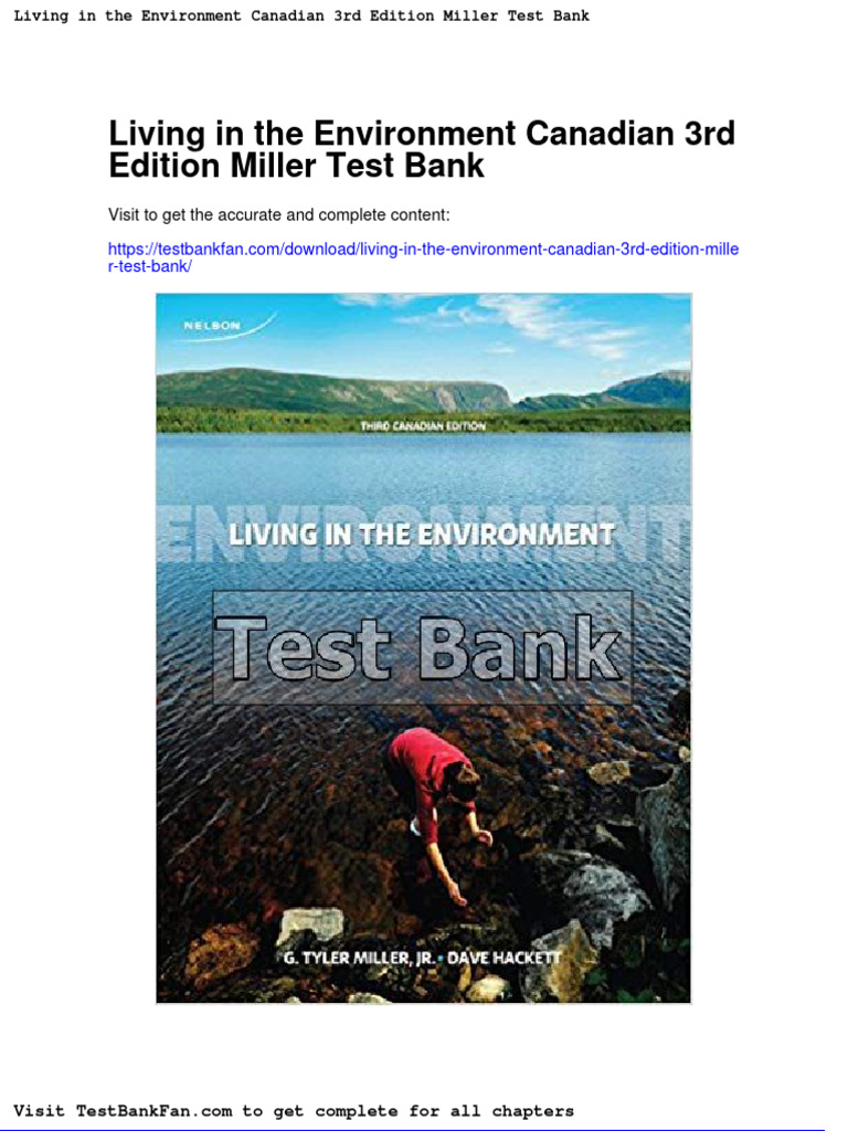 Living in The Environment Canadian 3rd Edition Miller Test Bank | PDF