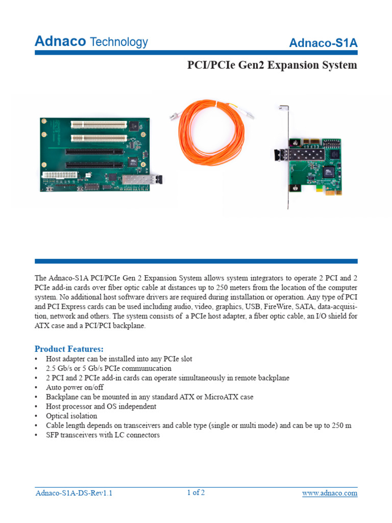 Adnaco S1A DS Rev1.1 | PDF | Computer Hardware | Electrical Engineering