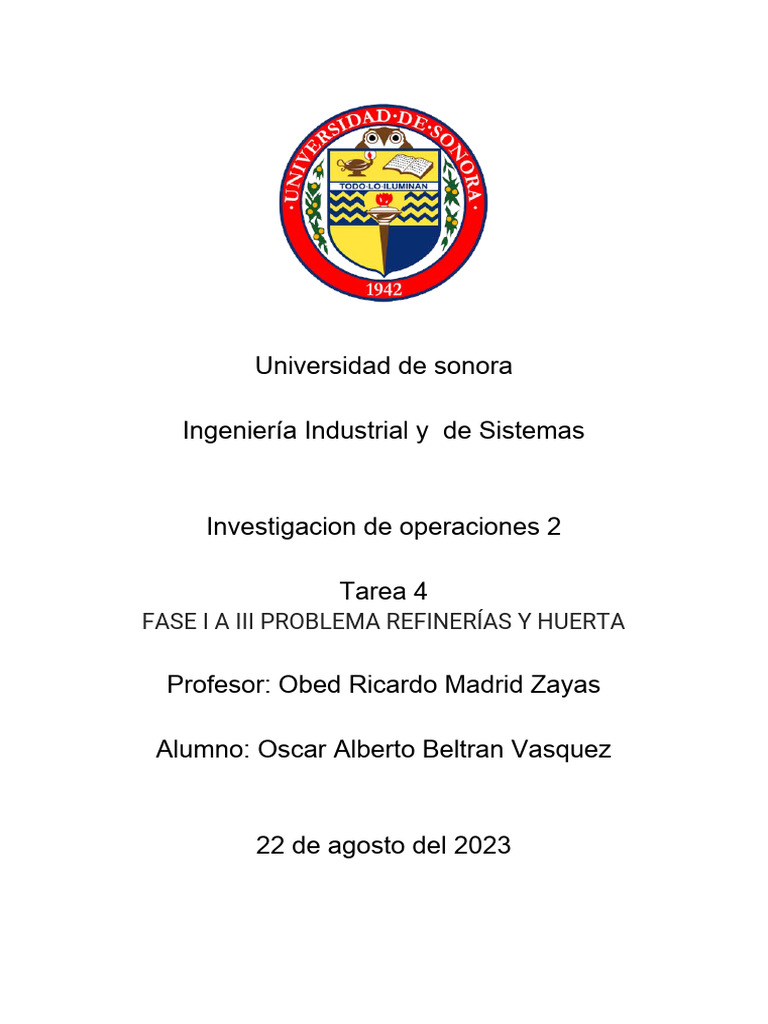 Optimización en Refinerías y Huertas | PDF | Economias