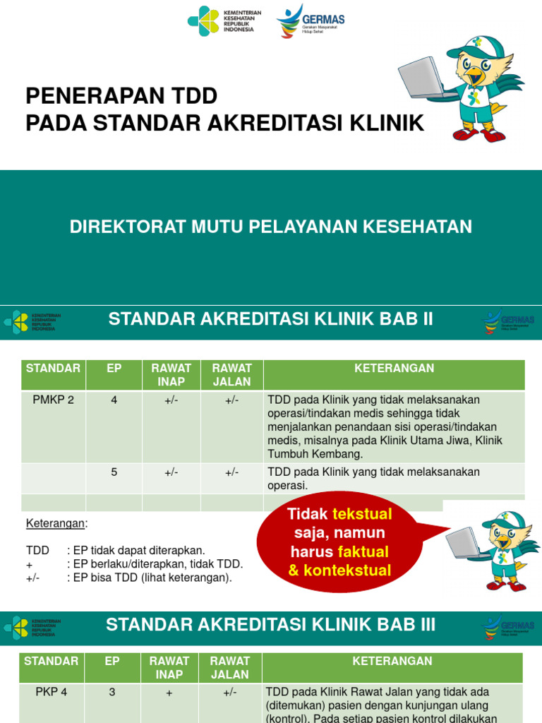 TDD Pada Standar Akreditasi Klinik 310823 | PDF