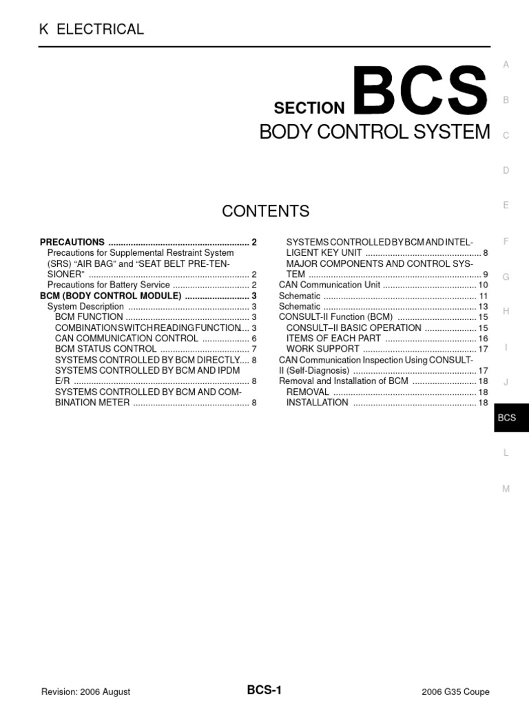 Body Control System | PDF