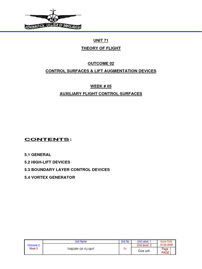 Week 5 AUXILIARY FLIGHT CONTROL SURFACES | PDF