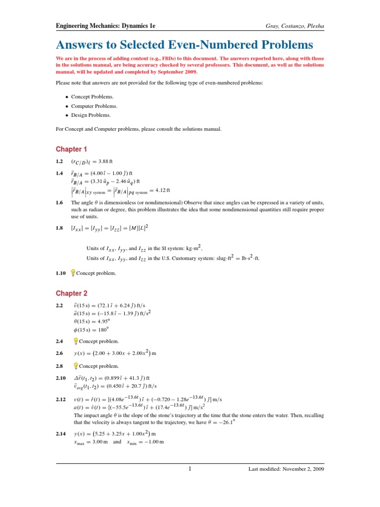 Dynamics Answers 2009-11-2 | PDF | Physics | Mathematical Analysis