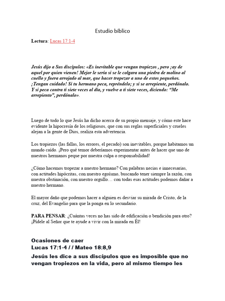 Ocacion de Caer | PDF | Jesús | Creencia religiosa y doctrina