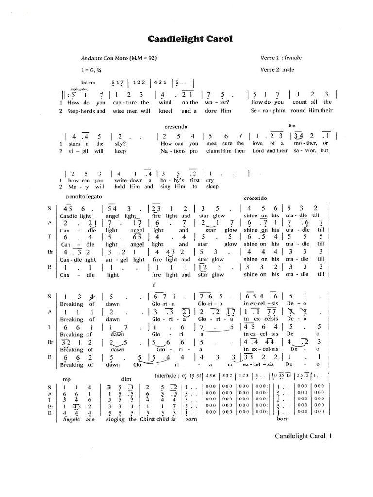 Candle Light Carol Joh Rutter-Not Angka | PDF