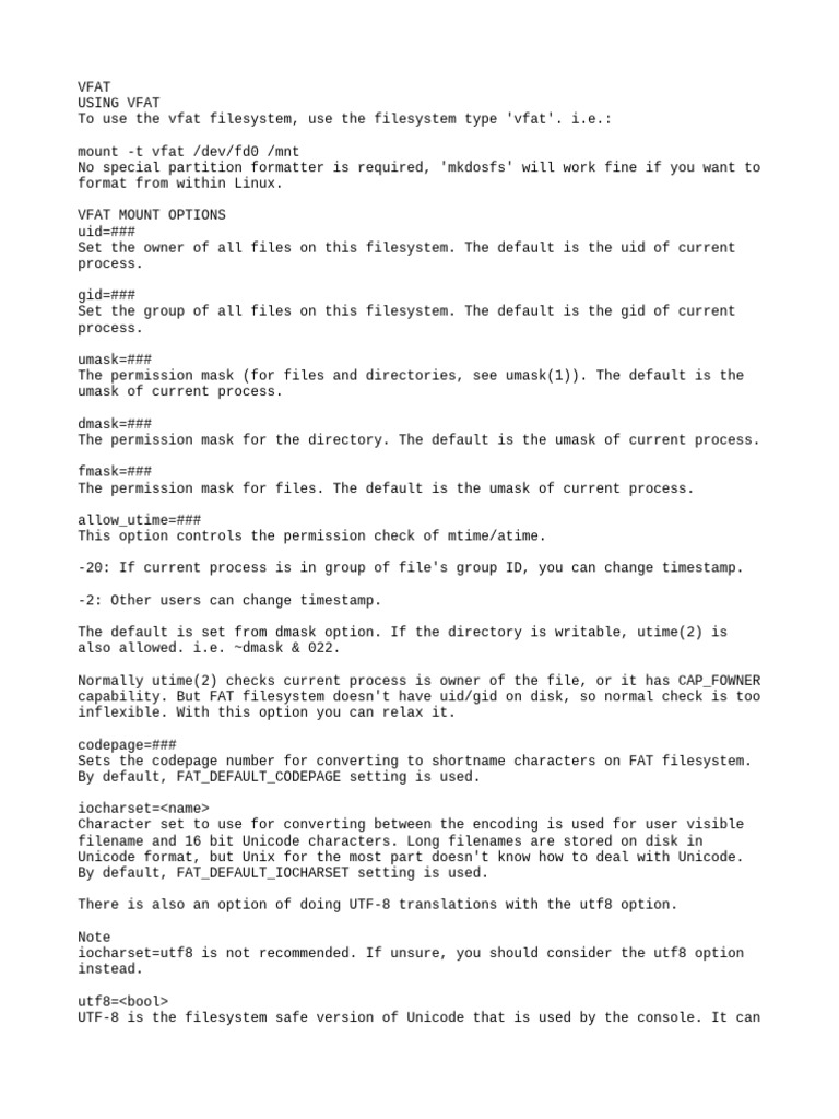 Using Vfat | PDF