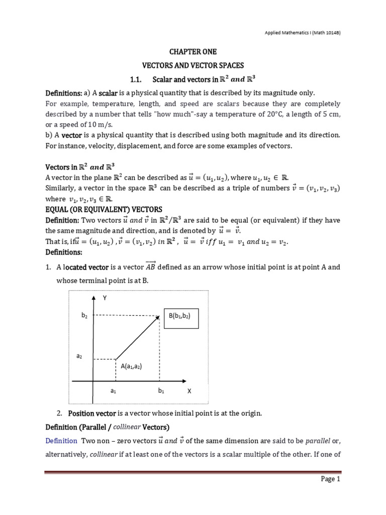 Applied Mathematics I | PDF | Matrix (Mathematics) | Euclidean Vector