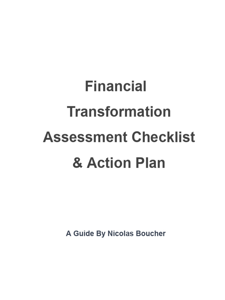 Financial Transformation Assessment Checklist and Action Plan | PDF ...
