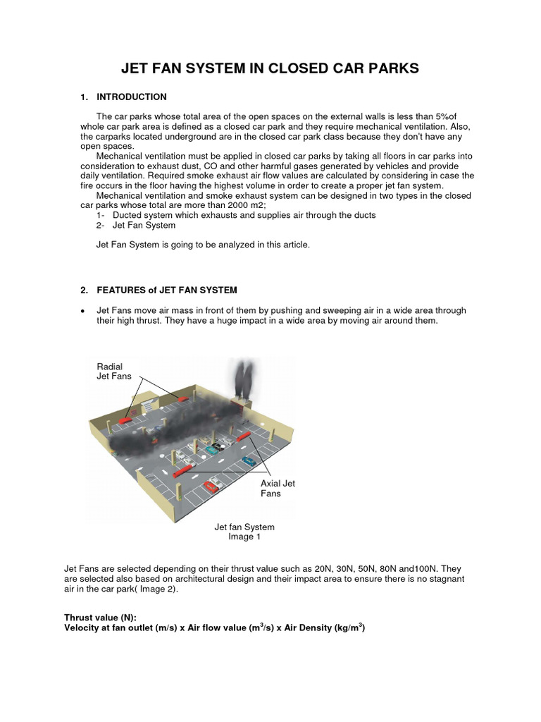 Jet Fan Systems for Closed Car Parks | PDF | Jet Engine | Duct (Flow)