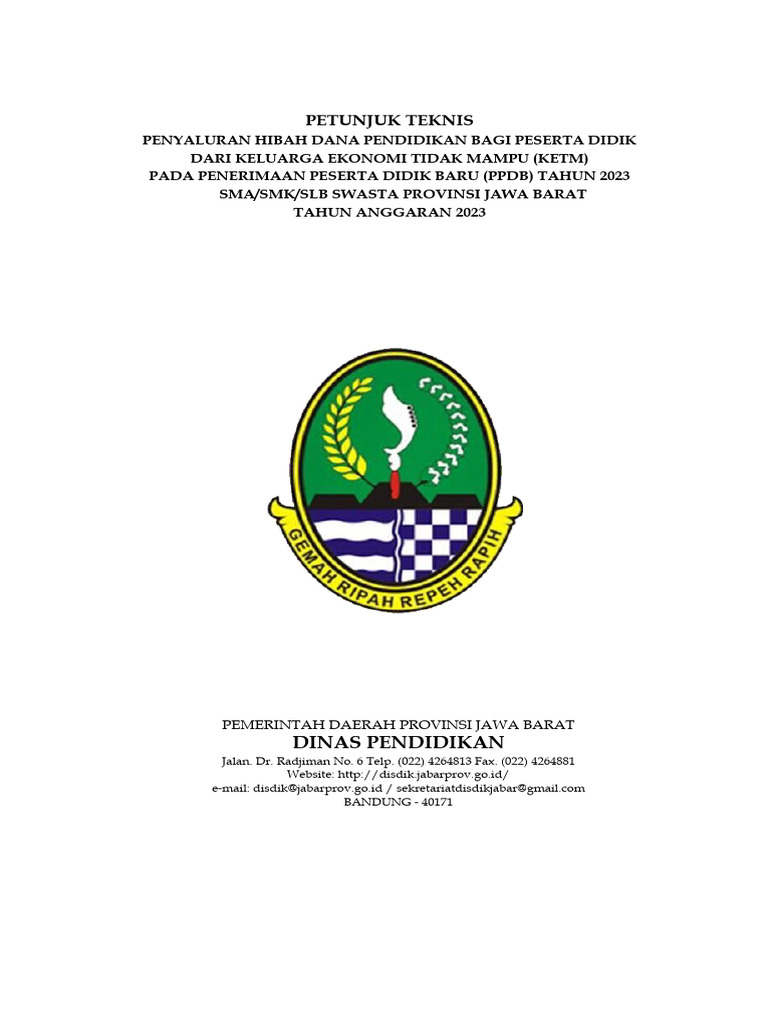 Juknis Hibah Ketm Sma-Smk Dan SLB Swasta Tahun 2023 | PDF