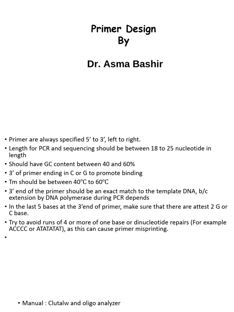 Primer Designing Lecture 6a | PDF | Science & Mathematics | Technology ...