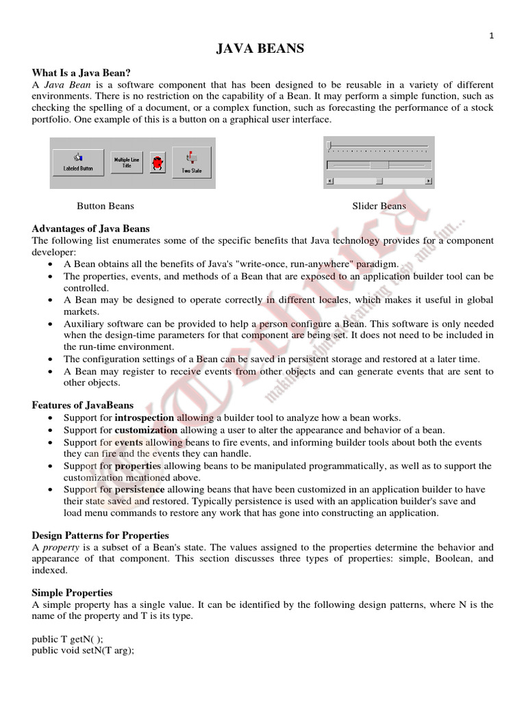 Java Beans | PDF