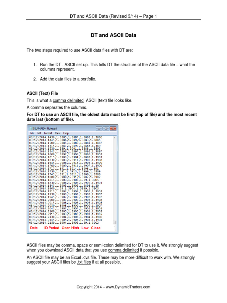 DTand ASCIIData | PDF | Computer File | Comma Separated Values