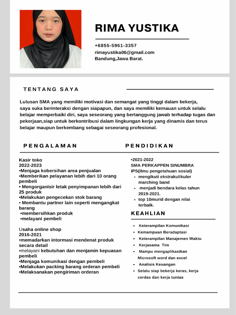 Surat Izin Orangtua Rima | PDF