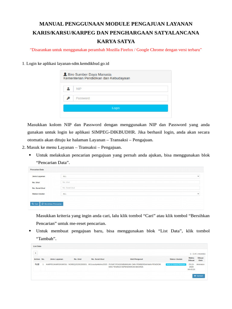Manual Pengajuan Layanan | PDF | Pengelolaan Keuangan & Uang