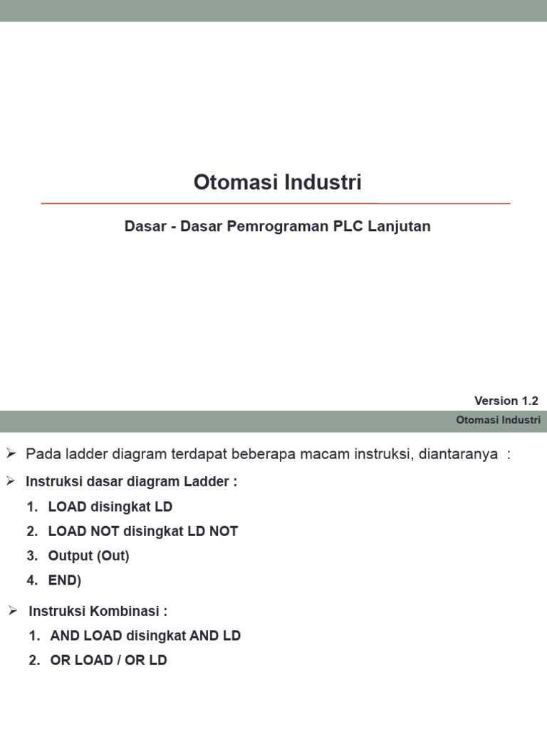 4b. Pemrograman Dasar PLC Lanjutan | PDF