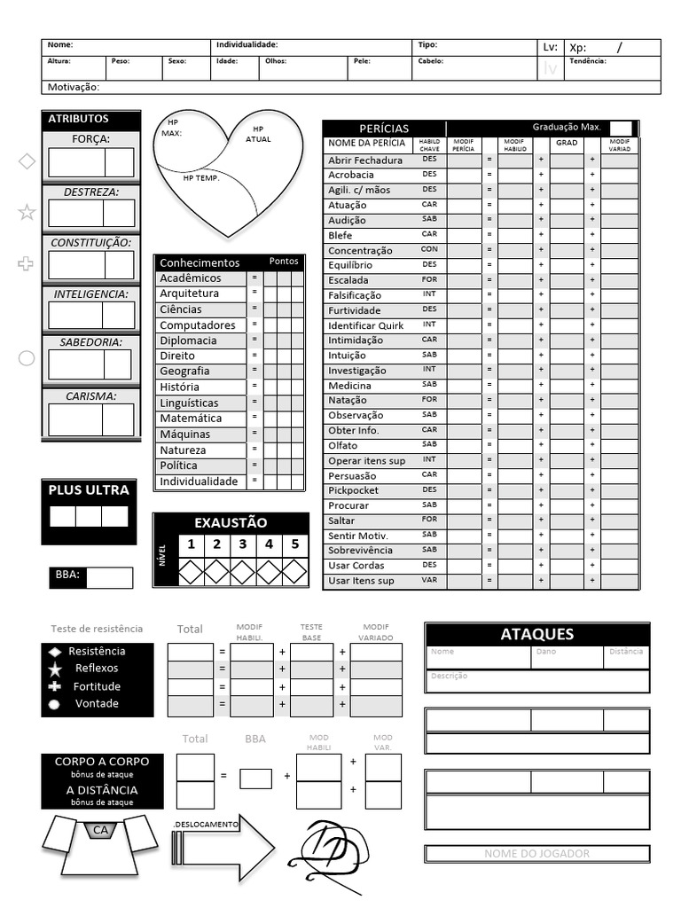 Ficha Final BNHA RPG | PDF