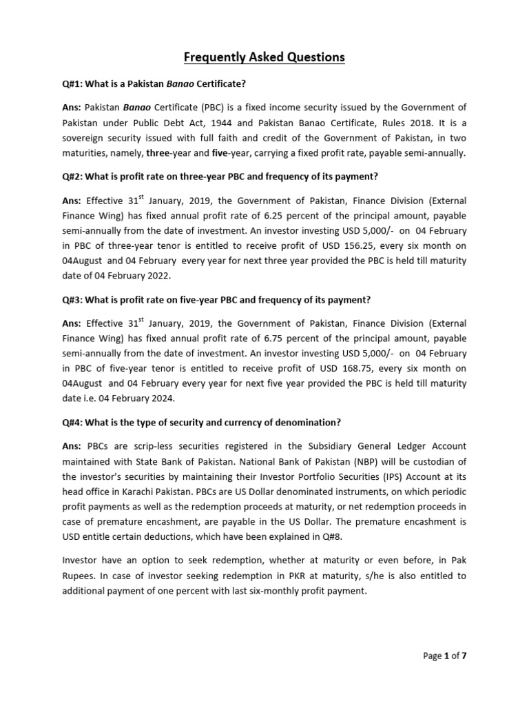PBC Faq | PDF | Securities (Finance) | Investing