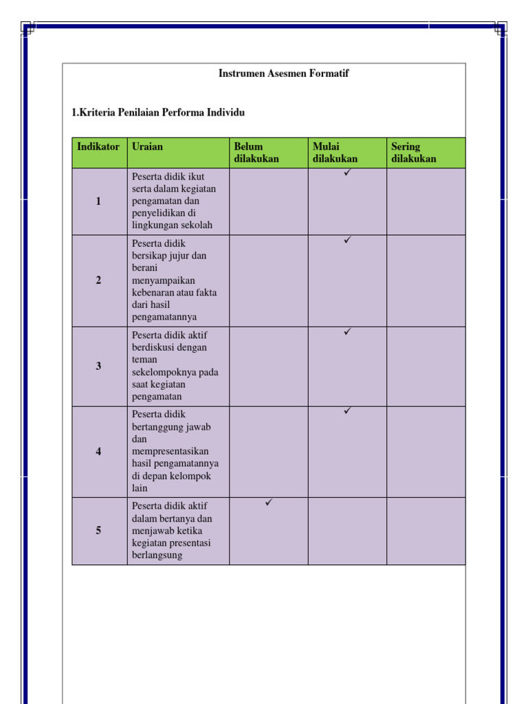 Instrumen Asesmen | PDF