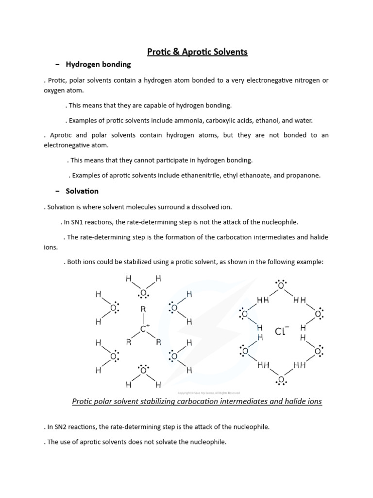Protic & Aprotic Solvents | PDF