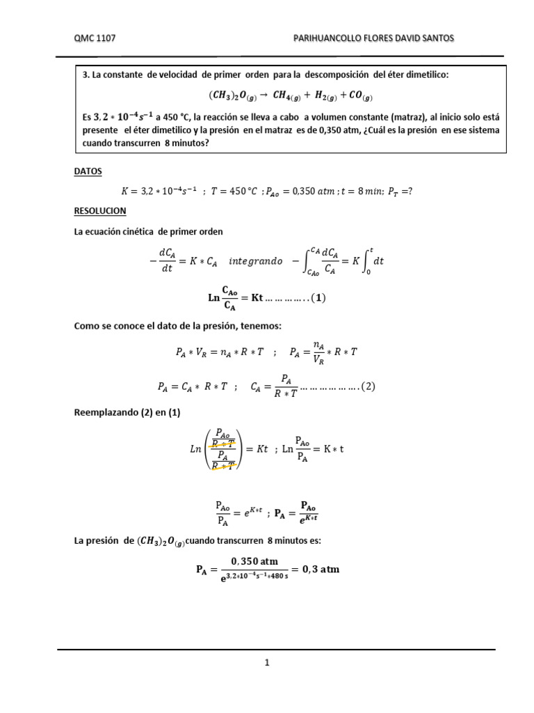 2.aux QMC 1107 | PDF | Equilibrio químico | Mecánica de Medios Continuos