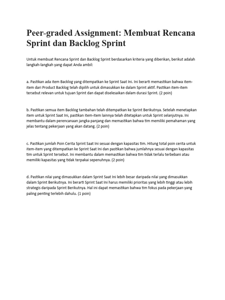 Membuat Rencana Sprint Dan Backlog Sprint | PDF