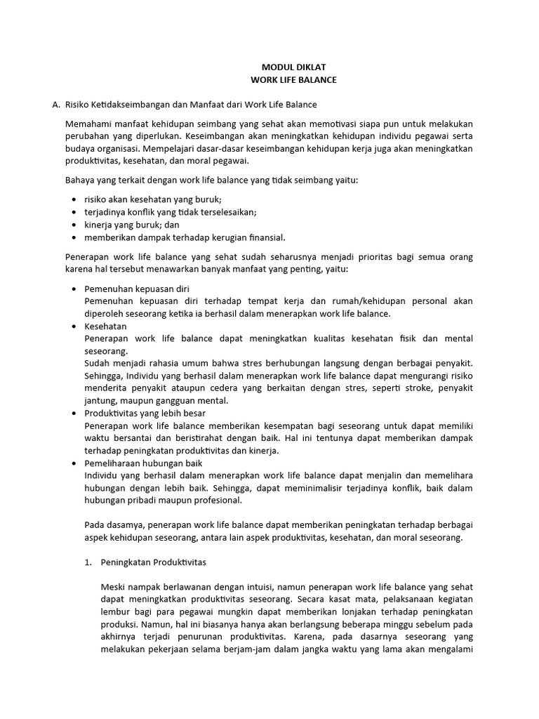 Modul Diklat - WLB | PDF