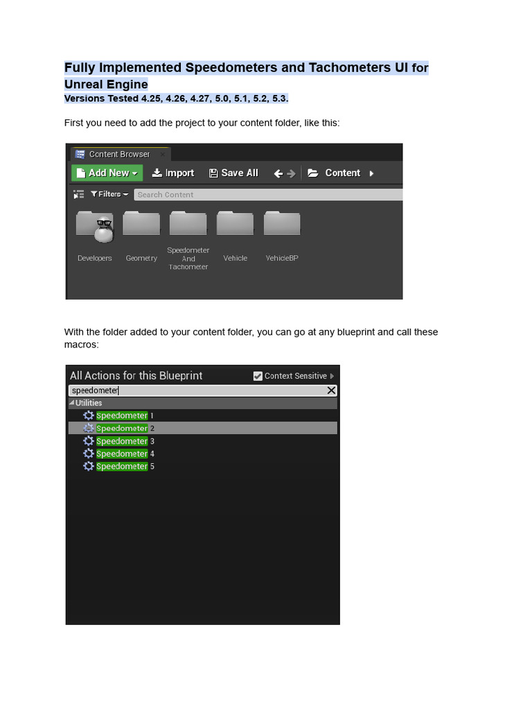 Unreal Engine Speedometer UI Guide | PDF | Computers