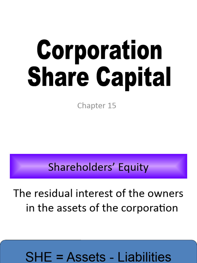Chapter 15 Corporation-Share Capital | PDF | Dividend | Retained Earnings