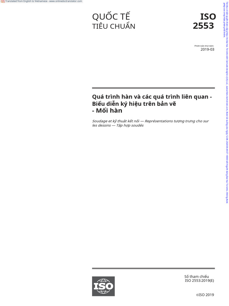 ISO 2553 2019 Symboy Welding (Dich Sang TV) | PDF