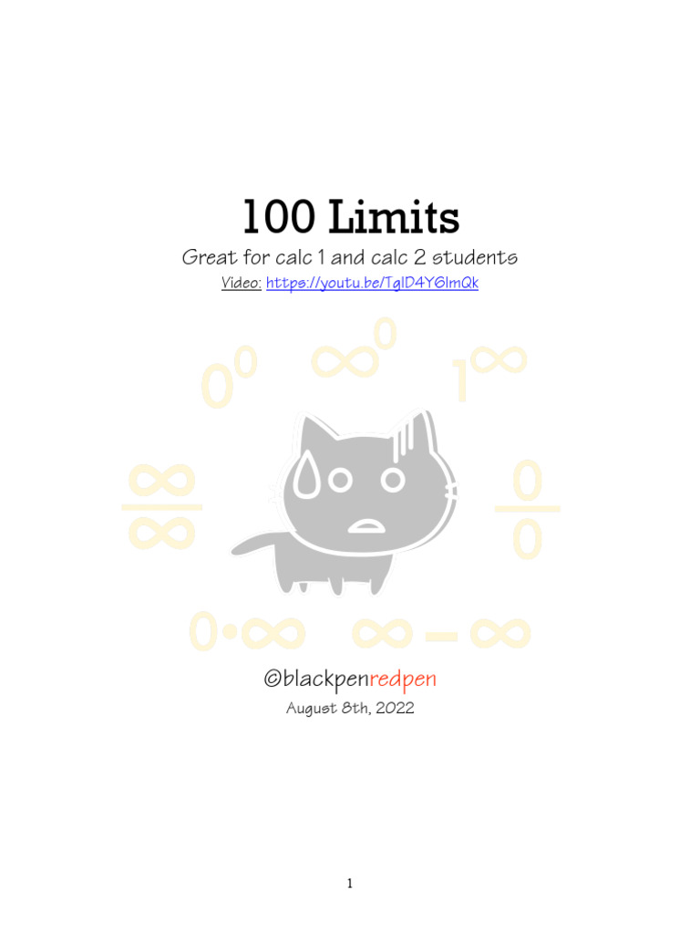 100 Limits Practice Problems | PDF