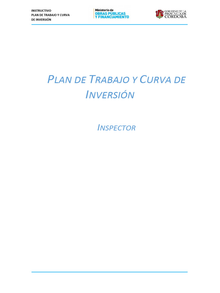 Instructivo Plan de Trabajo y Curva de Inversion 1 | PDF