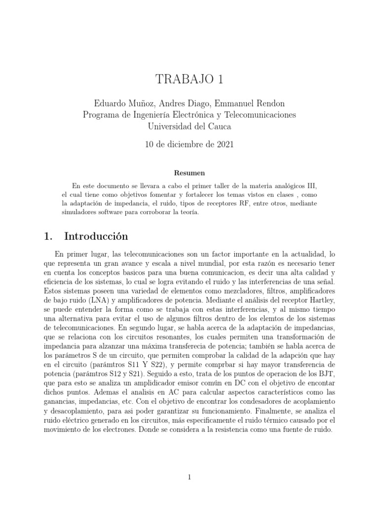 Hartley receptor, low-IF receiver, LNA, Mixer, impedance adaptation ...