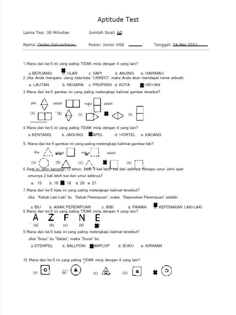 PDF Soal Aptitute Test Indonesia - Compress | PDF PDF Soal Aptitute Test Indonesia - Compress | PDF
