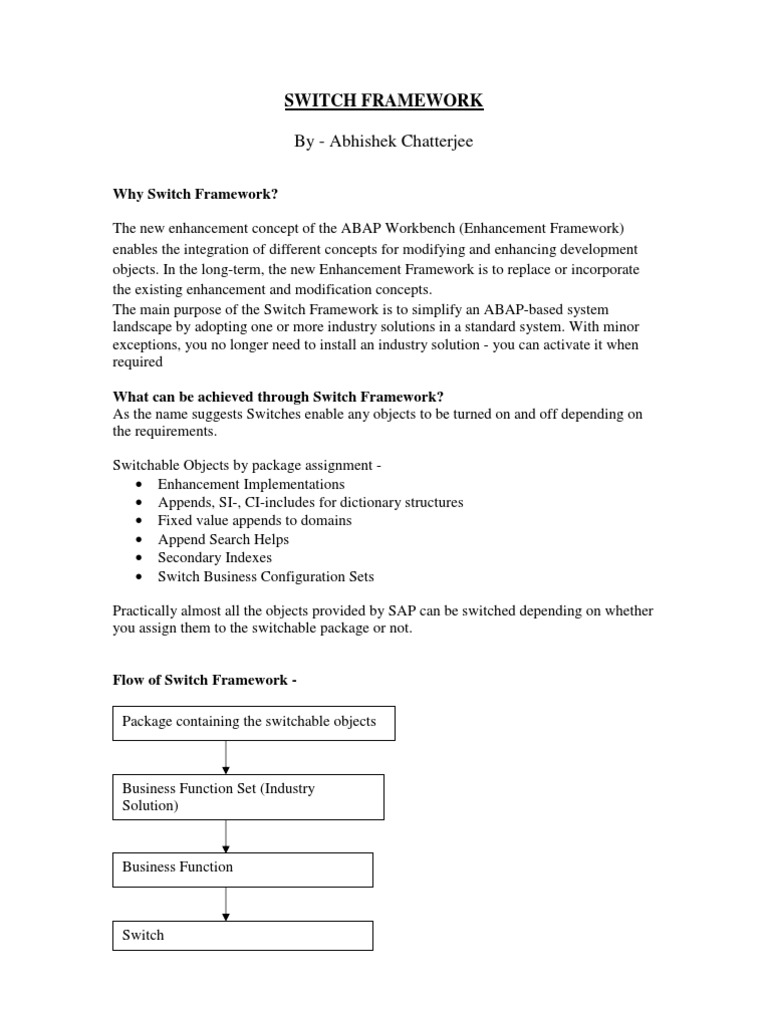 Switch Framework Pdf Software Framework Computer Programming 1585