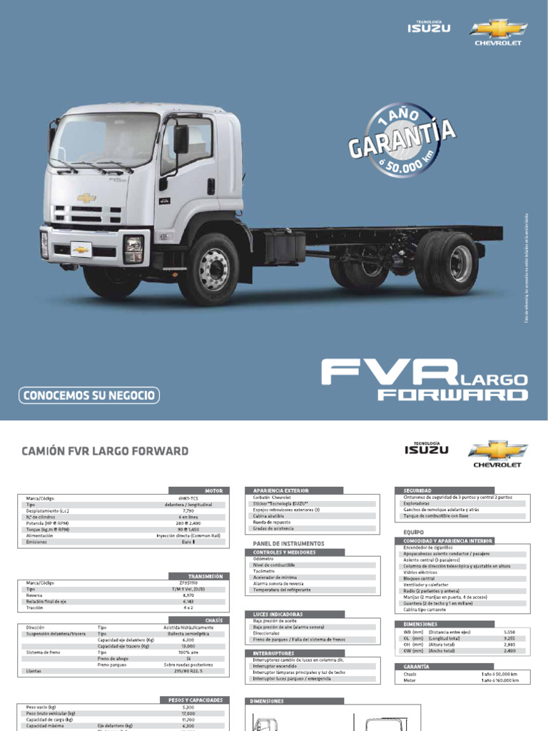 Ficha Tecnica Chevrolet FVR Largo 2013 | PDF