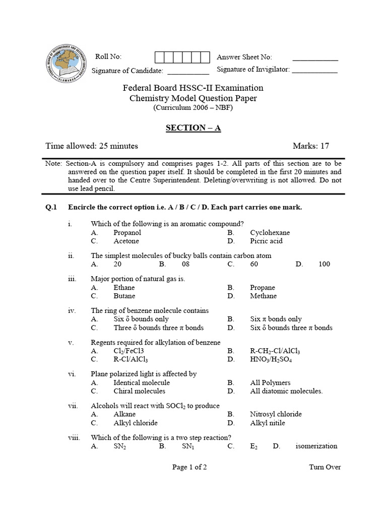 Chemistry HSSC-II | PDF