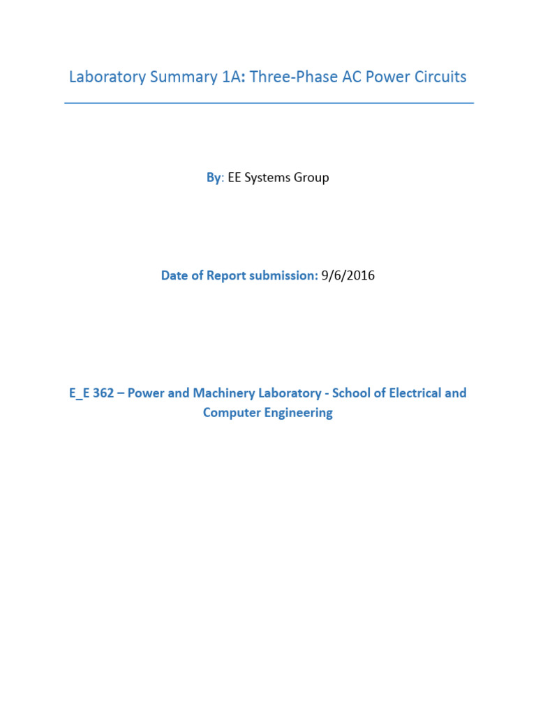 Lab1 Three-Phase AC Power Circuits | PDF