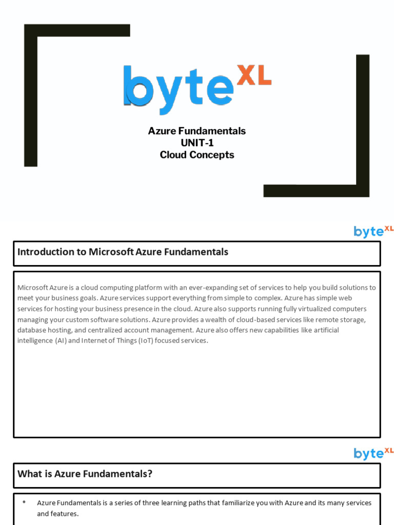 Azure Unit-1 | PDF | Cloud Computing | Platform As A Service