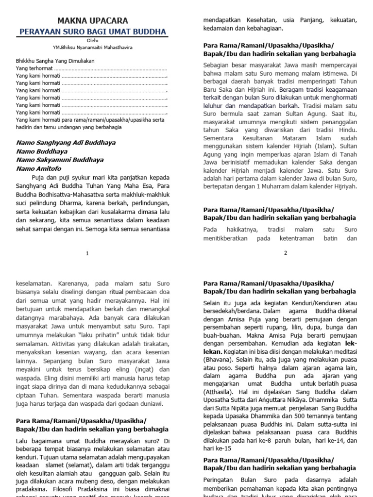 MAKNA UPACARA SURO Pesawaran | PDF