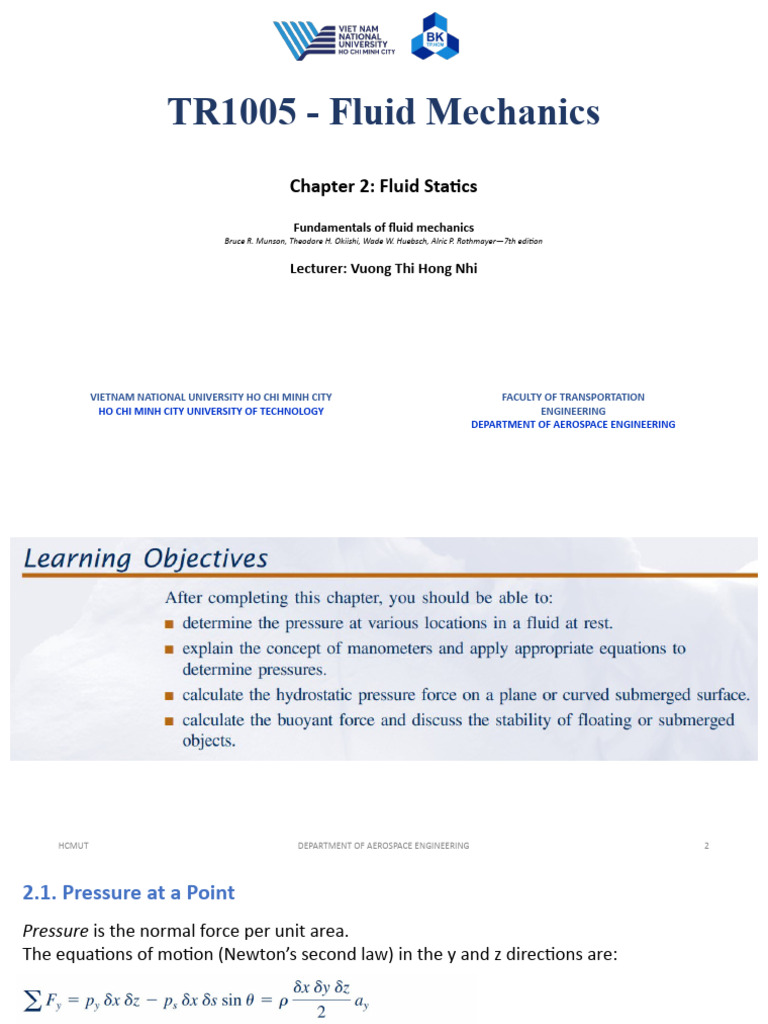 Chapter 2 Fluid Statics | PDF | Buoyancy | Pressure Measurement