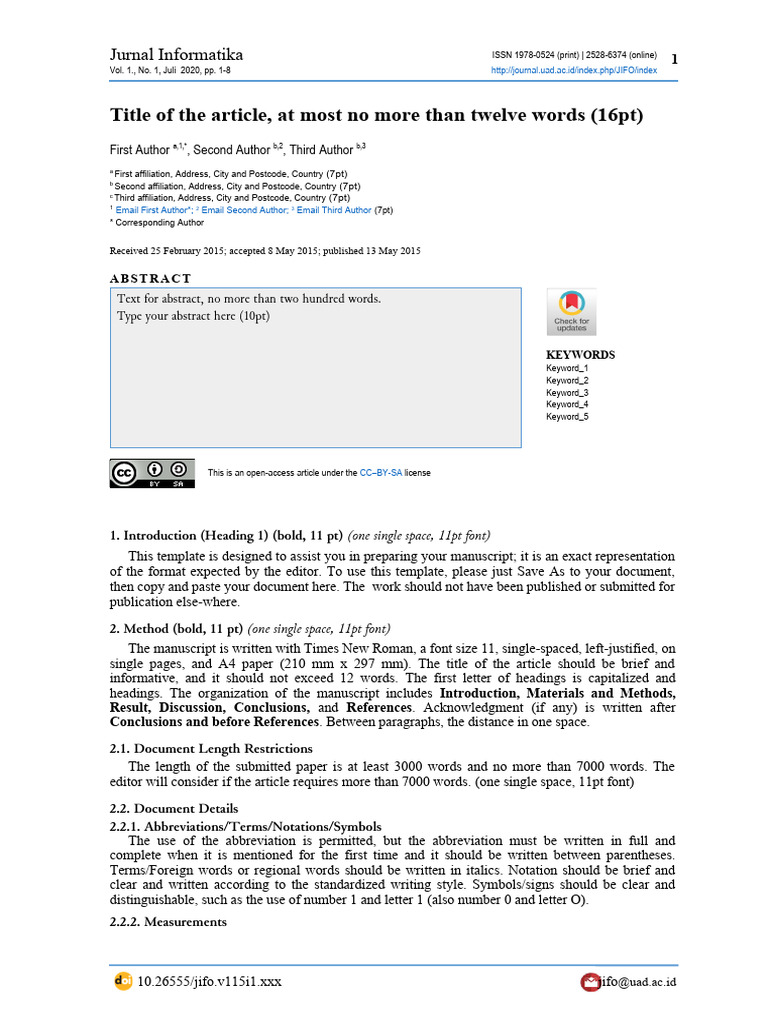 Template Jifo 2021 | PDF | Note (Typography) | Citation