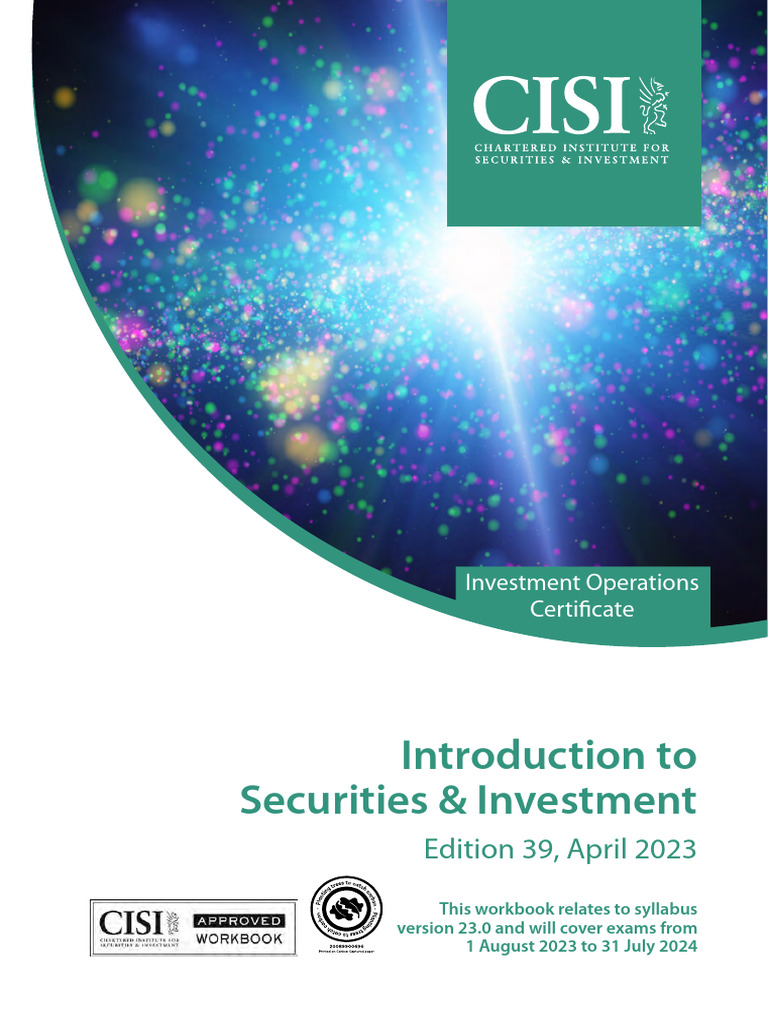 Introduction To Securities & Investment Ed39 | PDF | Investment Fund ...