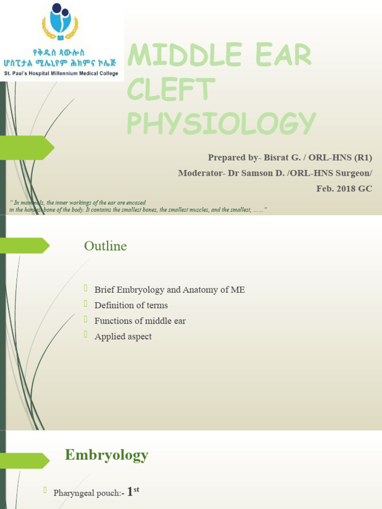 Middle Ear Cleft Physiology | PDF | Ear | Sound